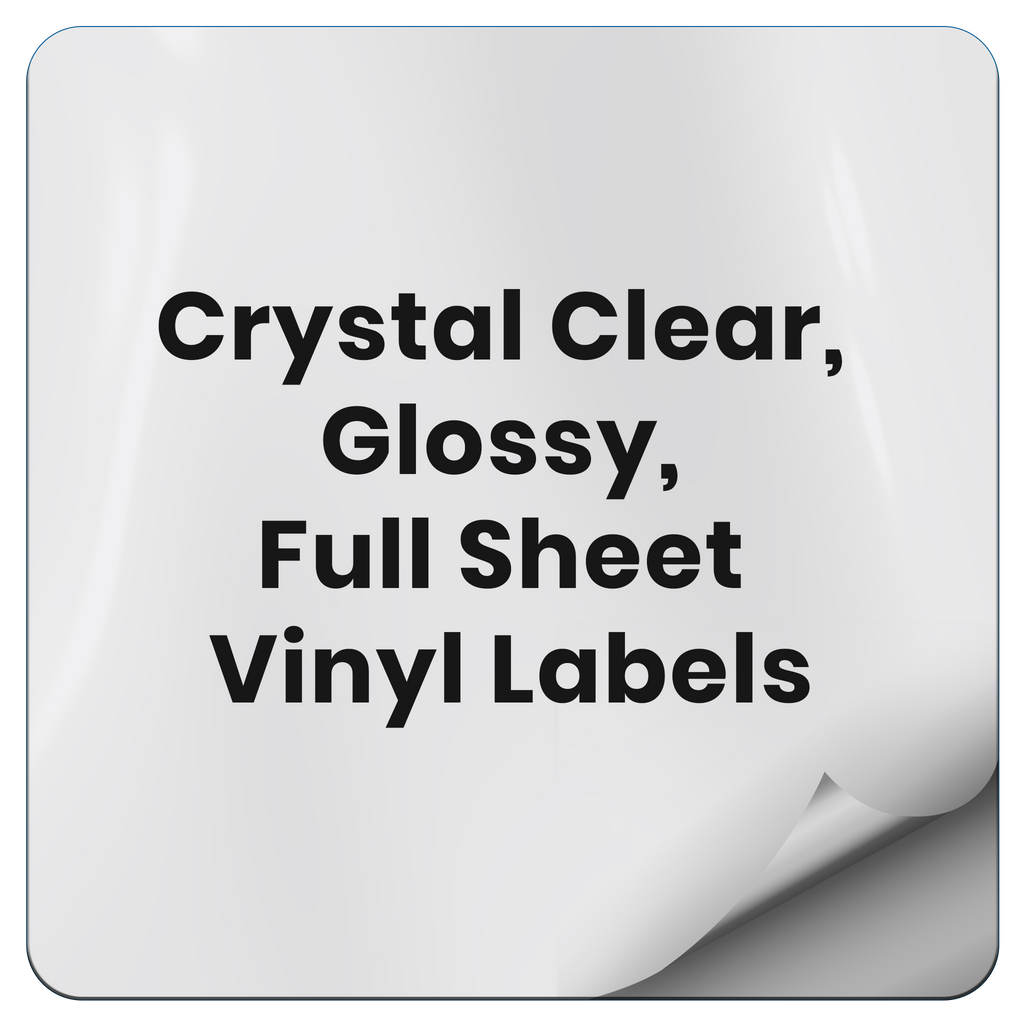 Crystal Clear Transparent Sticker Paper - Glossy - Full-Sheet Labels ...